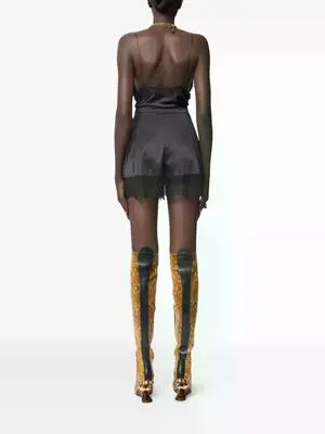 Nina Ricci Lace-trimmed Satin Shorts