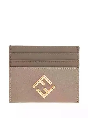 Fendi Logo-plaque Card Holder - Neutrals