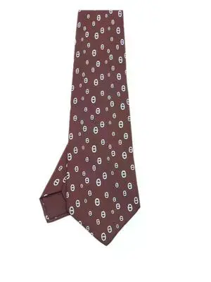Hermès Printed Standard Neck Tie - Red