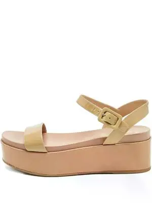 SERGIO ROSSI 70mm Patent Leather Platform Sandals - Neutrals