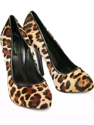 Dolce & Gabbana Leopard Print Pony Hair Pumps