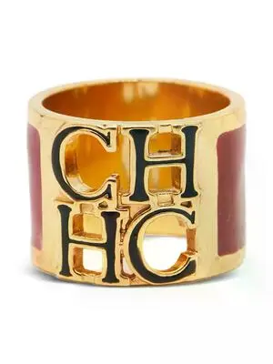 Carolina Herrera Logo Enamel Ring - Gold