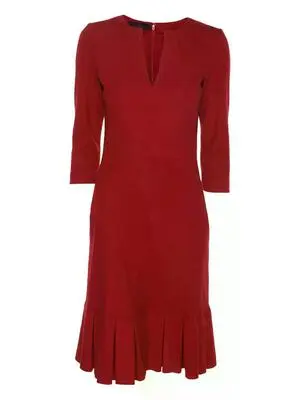 Carolina Herrera Wool Midi Dress - Red
