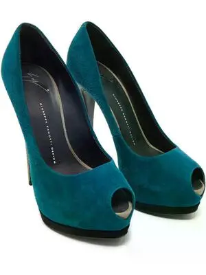 GIUSEPPE ZANOTTI Suede Platform Peep-toe Pumps