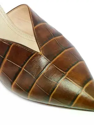 Attico Embossed Leather Mules