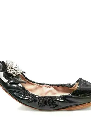 Miu Miu Crystal Bow Ballet Flats