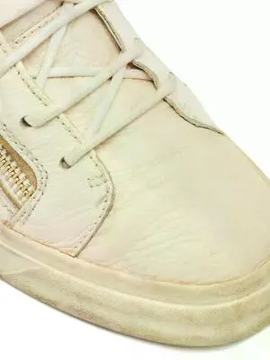 GIUSEPPE ZANOTTI Chain Detail Leather High Top Sneakers