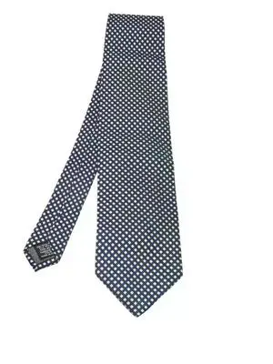 Gianfranco Ferre Checkered Silk Tie - Blue