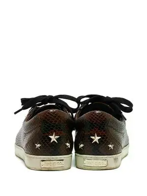 JIMMY CHOO Python-embossed Leather Star Sneakers
