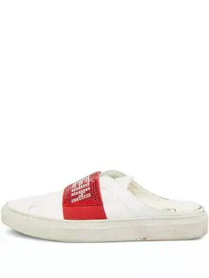 Philipp Plein 2024 Crystal Strap Leather Mules