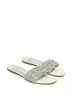 GINA Loren Leather Flat Sandals