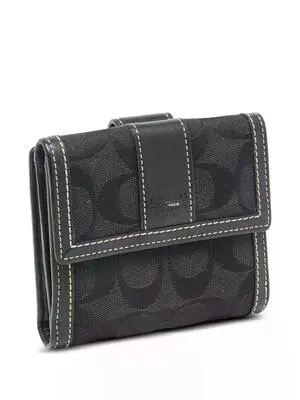 COACH® Logo-detail Flap Wallet - Black