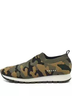 Prada Camouflage-pattern Slip-on Sneakers