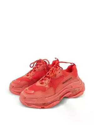 Balenciaga Triple S Stacked Sole Sneakers - Red