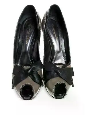 GIANVITO ROSSI Leather Peep-toe Pumps