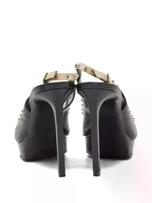 Saint Laurent Platform Studded Slingback Pumps