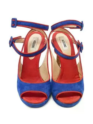 Moschino Buckle Suede Sandals