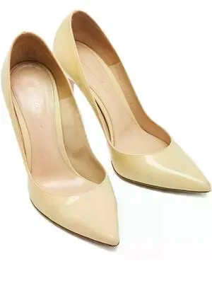 GIANVITO ROSSI 110mm Patent-leather Pointed-toe Pumps - Neutrals