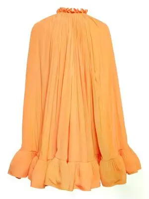 LANVIN Ruffled Cape-sleeve Mini Dress