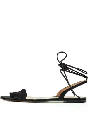 GIANVITO ROSSI 41 Ruffle Ankle-Tie Sandals