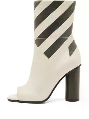 ANYA HINDMARCH Striped Peep-toe Boots