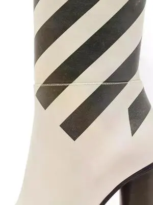 ANYA HINDMARCH Striped Peep-toe Boots