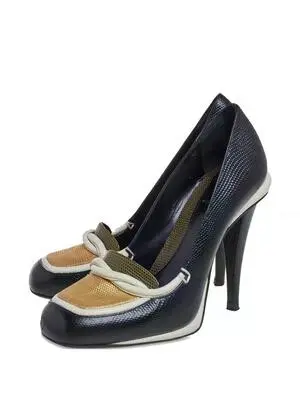 Fendi Lizard Embossed Leather Pumps