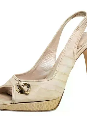 Dior 120mm Embossed Crocodile Effect Slingback Sandals