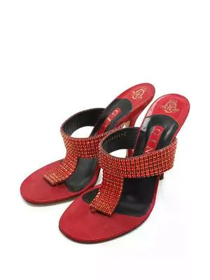 GINA Embellished Leather Stiletto Heel Slides