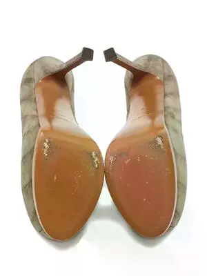 Saint Laurent 150mm Quilted Suede Pumps - Green
