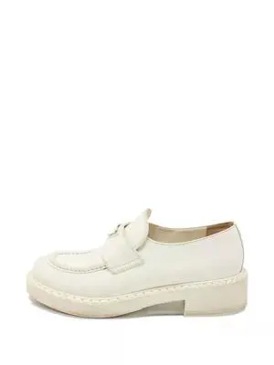 Prada Leather Plaque Loafers