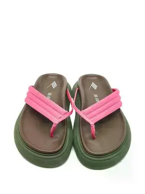 Attico Leather Platform Thong Sandals