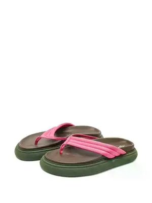 Attico Leather Platform Thong Sandals