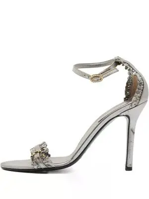 SERGIO ROSSI 105mm Buckle-fastening Heeled Sandals - Grey