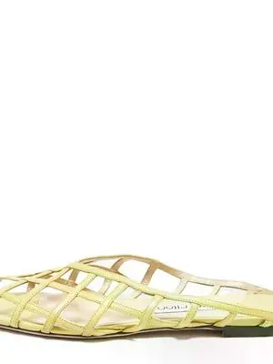 JIMMY CHOO Square-toe Flat Sandals