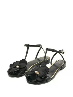LANVIN Flower-appliqué Flat Sandals