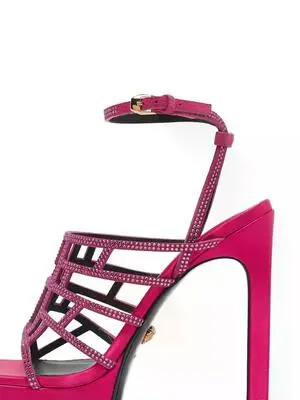Versace 140mm Crystal Cage Platform Sandals
