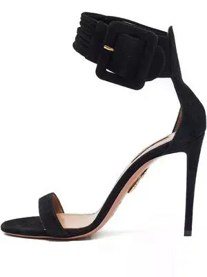 AQUAZZURA Suede 110mm Stiletto Sandals - Black