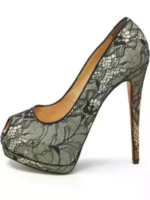 GIUSEPPE ZANOTTI Lace Peep-toe Platform Pumps