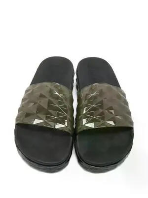 JIMMY CHOO Diamond-patterned Platform Slides
