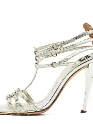 Dolce & Gabbana Metallic Leather Strappy Sandals