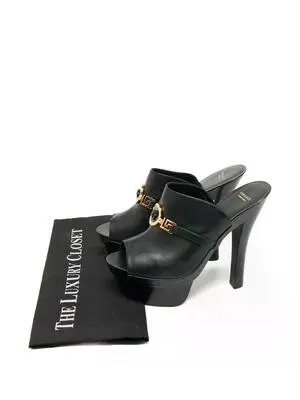 Versace Insignia Leather Slide Sandals