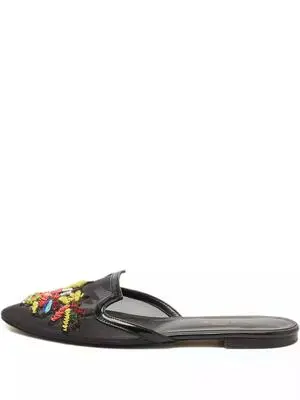 Oscar De La Renta Mesh Embellishment Mules