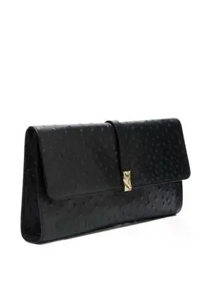 Loulou De Saison Mohini Ostrich-effect Leather Clutch