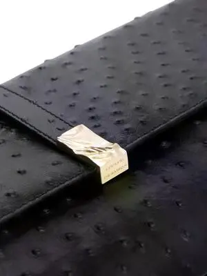 Loulou De Saison Mohini Ostrich-effect Leather Clutch