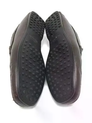 TOD'S Double T Leather Loafers - Brown