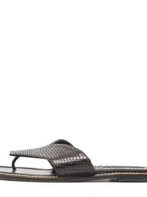 Manolo Blahnik Leather Flat Sandals