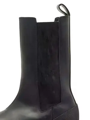 Off-White Leather Pull-on Boots