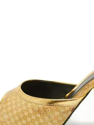 Fendi Leather And Fabric Mules