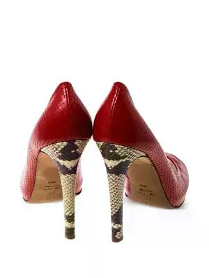 GIUSEPPE ZANOTTI 120mm Python-embossed Peep-toe Pumps